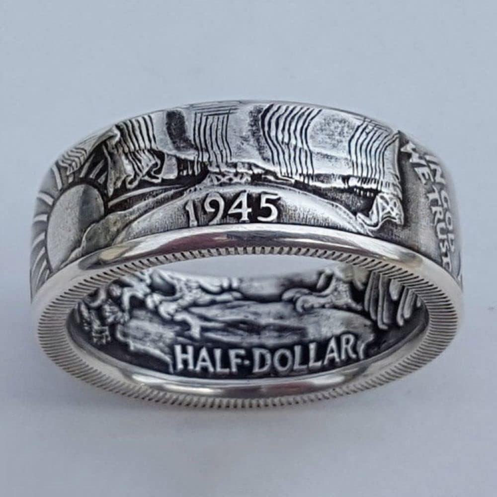 Amazon.com: LRGKMCWTOB 925 Sterling Silver Ring Vintage Morgan Silver ...