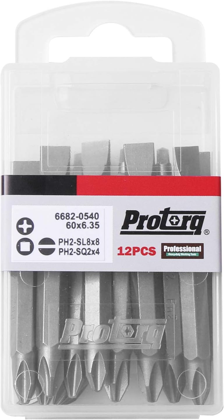 Protorq Double Ended Drive Bits, Phillips 2 and Slotted 8, Phillips 2 ...