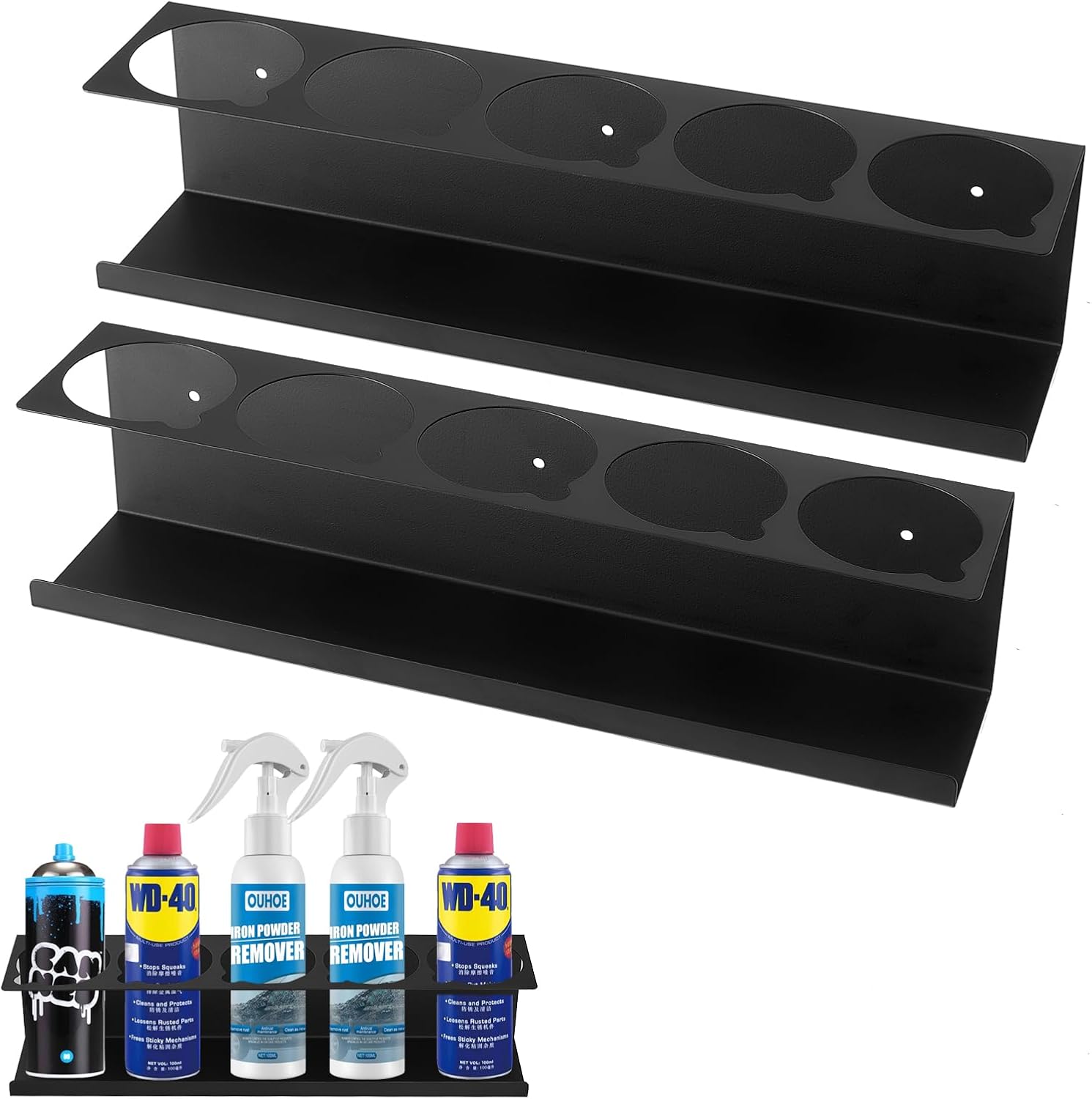 Amazon.com: Loodmeo Spray Bottle Holder 2set– Wall Mounted Storage Rack ...