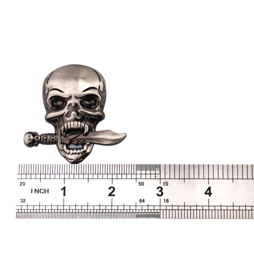 Motorcycle Skull Emblem 2-Pack Skull Skeleton Devil USA Flag Metal ...