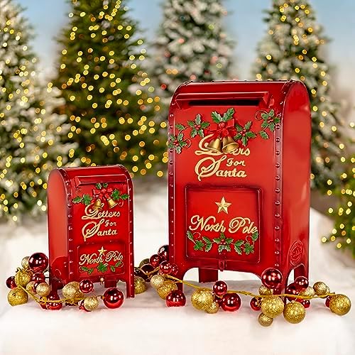 Amazon.com: Zaer Ltd. Set of 2 Letters for Santa Metal Christmas ...