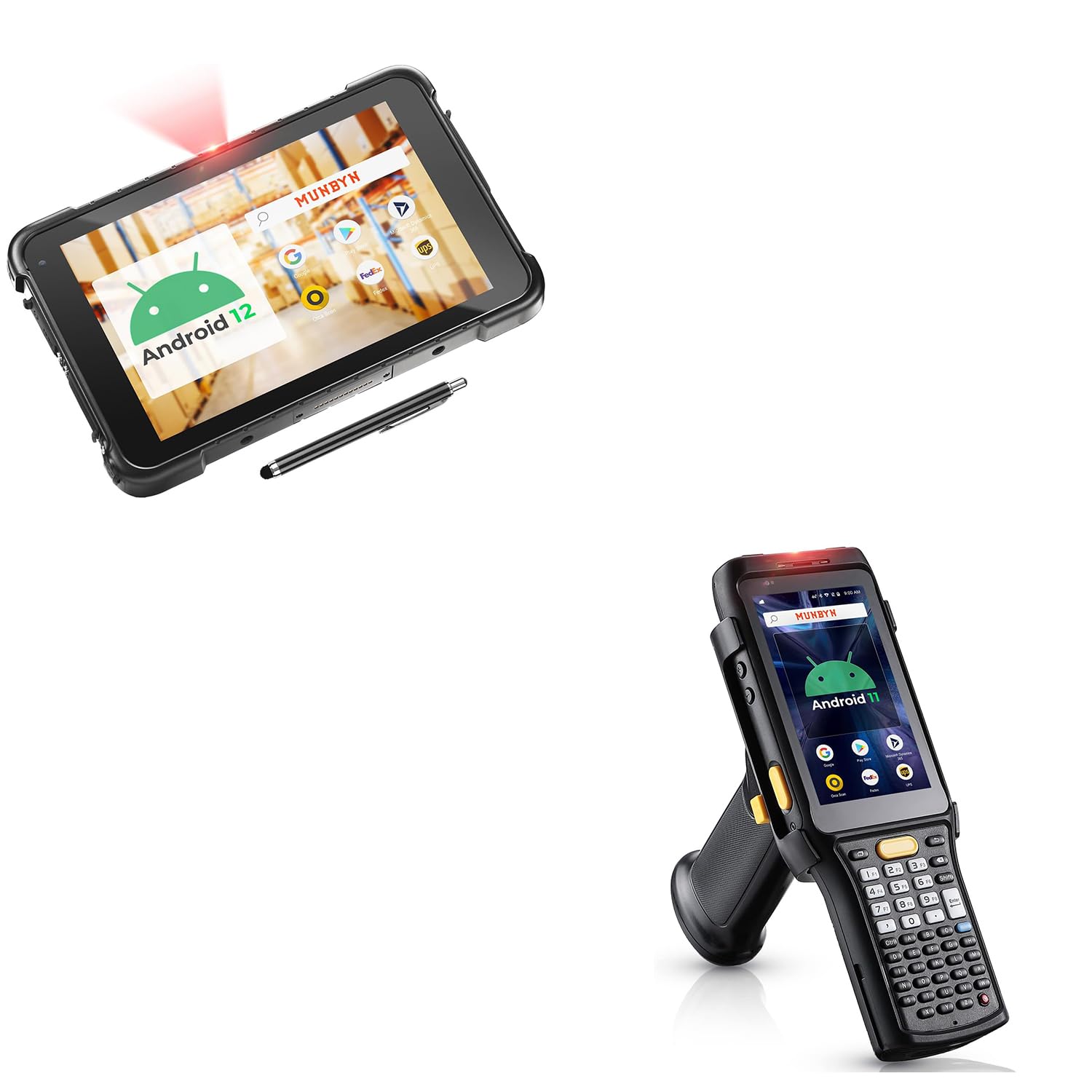 Amazon.com : MUNBYN Barcode Scanner Tablet IRT01P, 8" Android 12 Zebra ...