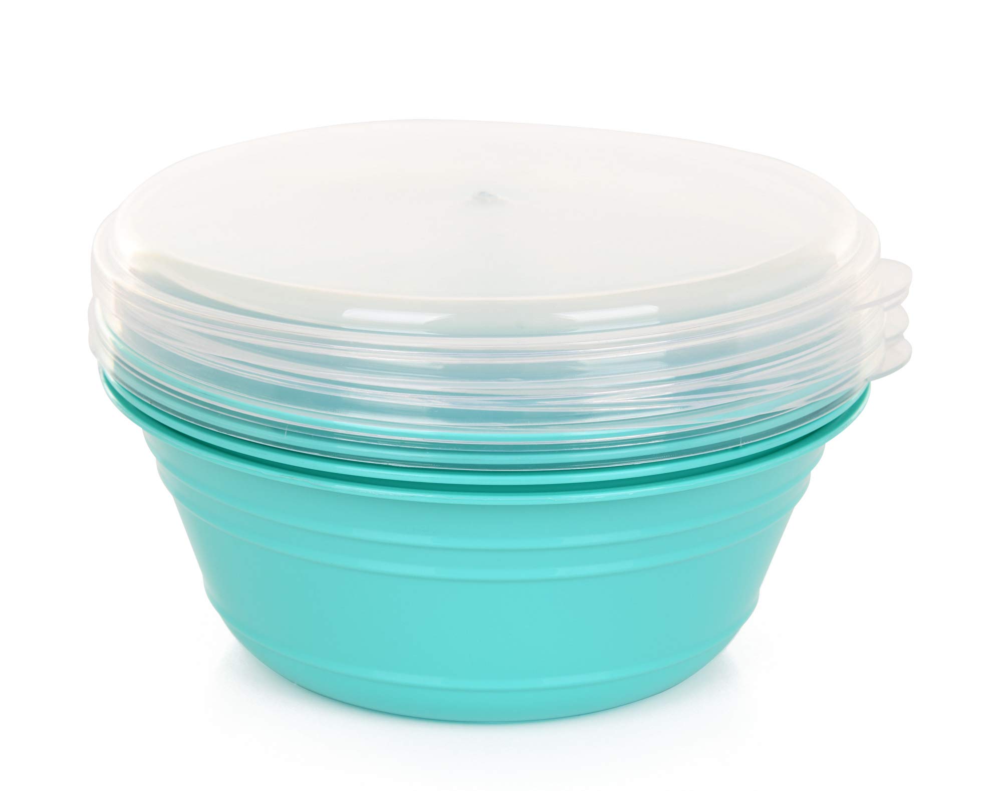 Amazon.com: Mintra Home Plastic Bowls with Covers 4/PK (Teal) : Home ...