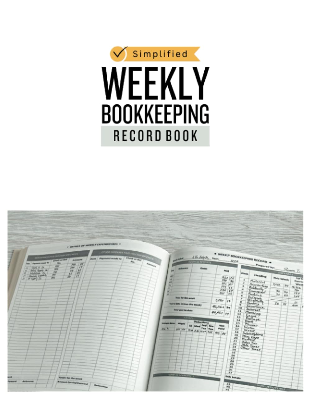 Amazon.com: Weekly Bookkeeping Book (SIMPLE DESIGN), Weekly Format ...