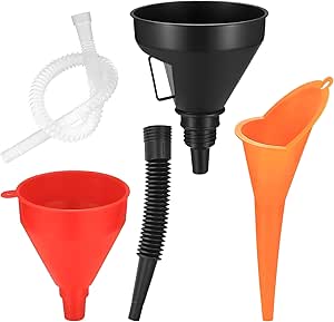 Amazon.com: Ohleats 3 PCS Car Funnel Set, Plastic Wide-Mouth Funnel with Flexible Long Hose ...