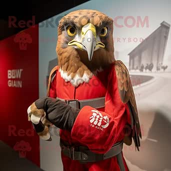 Amazon.com: REDBROKOLY Red Hawk mascot costume character dressed with a ...