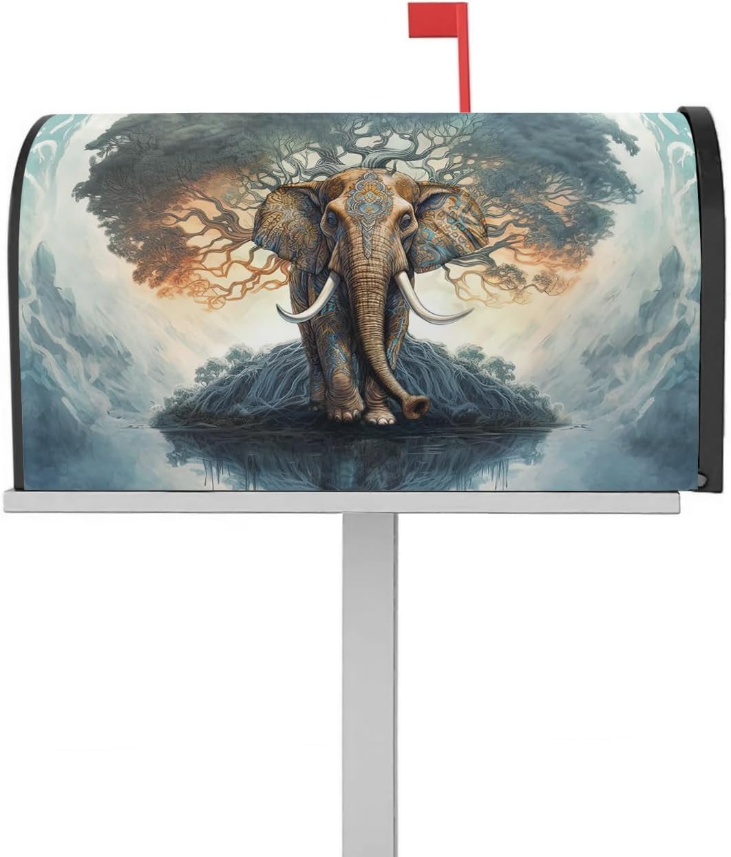 Amazon.com: Magnetic Mailbox Covers Standard Size Elephant Tree Lake ...