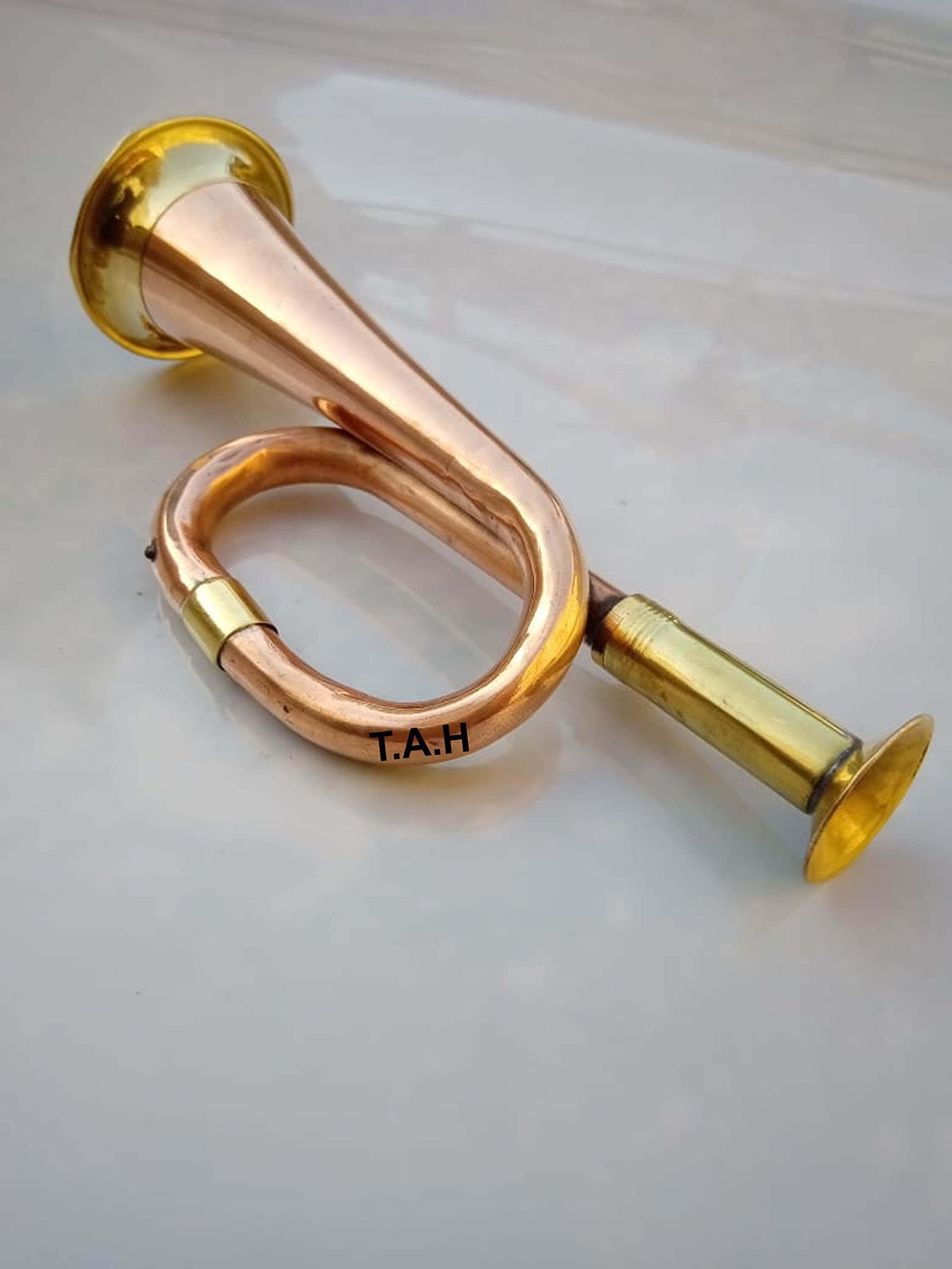 Bespoke Military Solid Brass Bugle with Forces Royal Artillery Badge ...