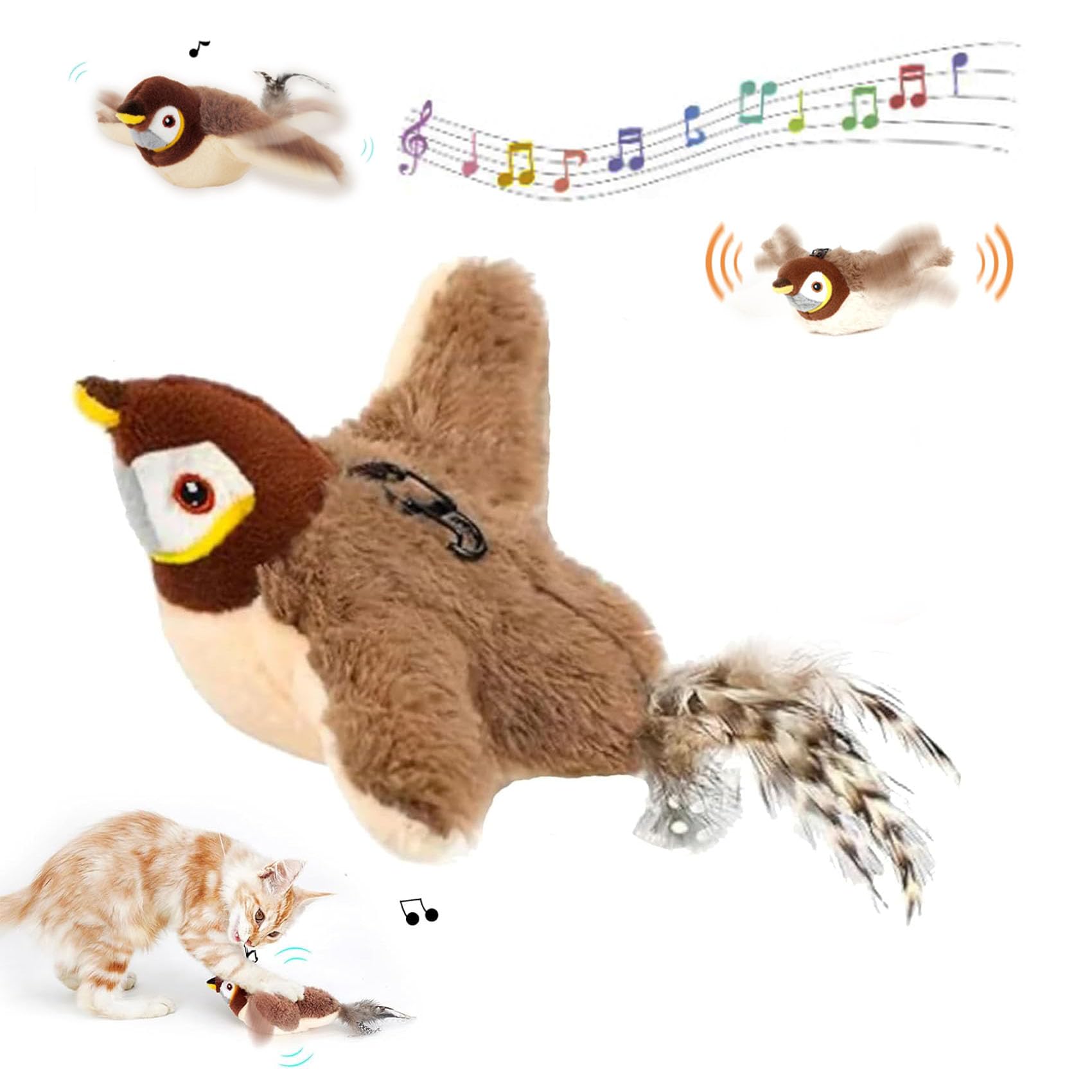 Flapping Bird Cat Toy,Flappy Bird Cat Toy,Flying Bird Cat Toys for ...