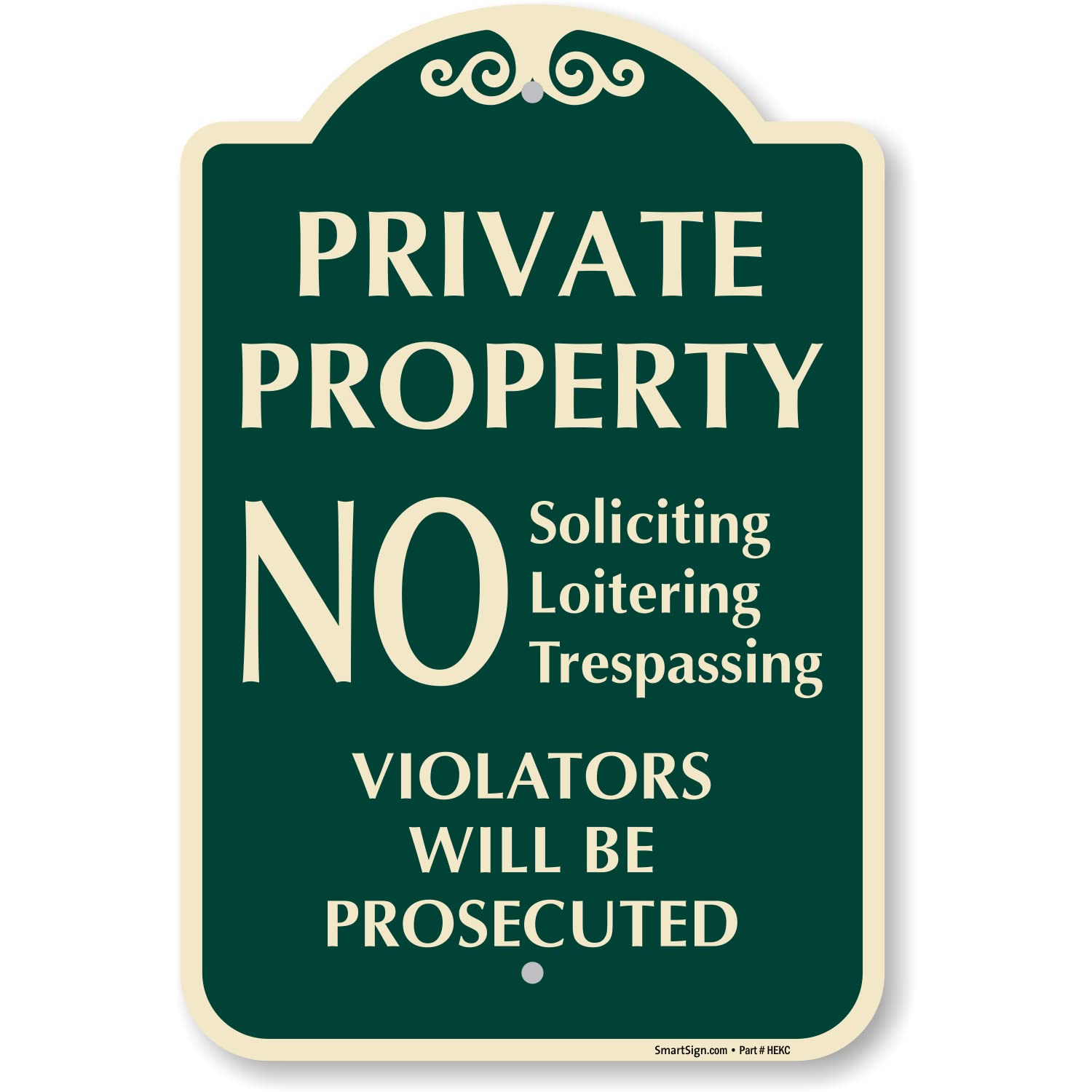 Amazon.com: SmartSign Designer "Private Property - No Soliciting ...