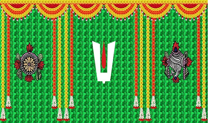 Ashvath Pooja Backdrop Cloth thirunaamam shanku Chakra namam Lord ...