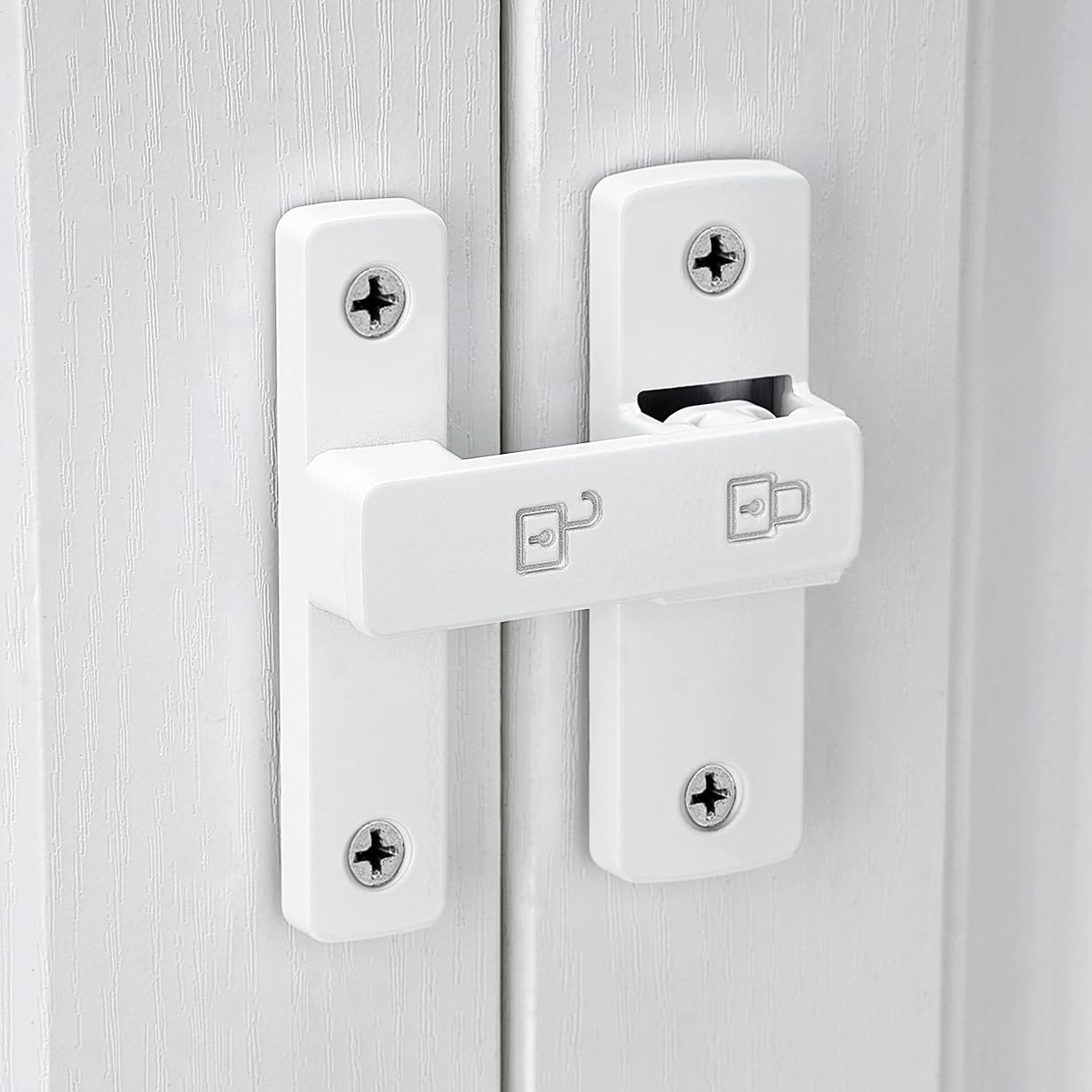 Snapklik.com : 3 Packs White Barn Door Latches,180 Degree Gate Lock ...