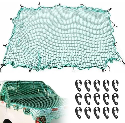 Cargo Net 2x3m Cargo Nets for Pickup Truck Bed with 15 Hooks Heavy Duty ...