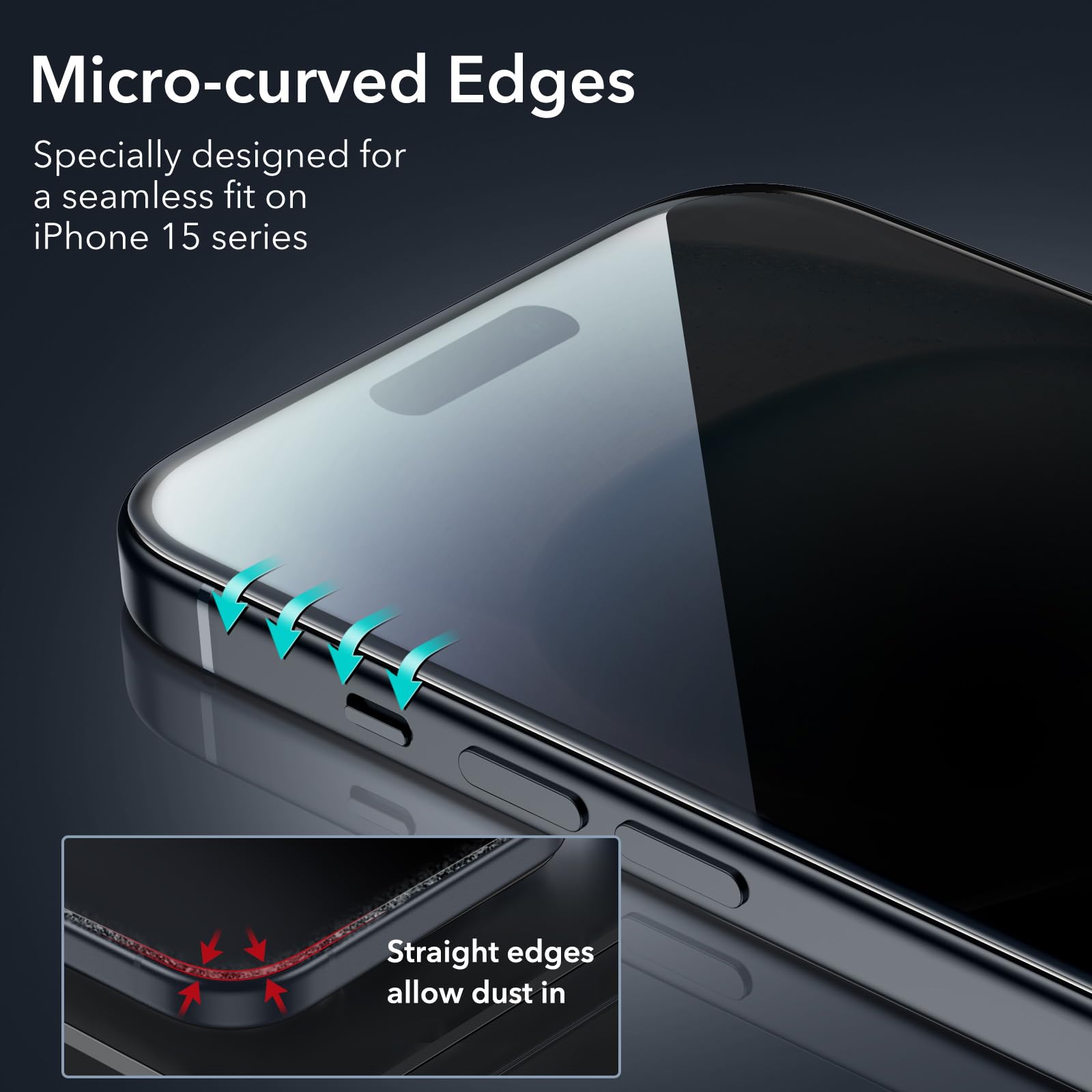 Snapklik.com : ESR 3 Pack For iPhone 15 Privacy Screen Protector