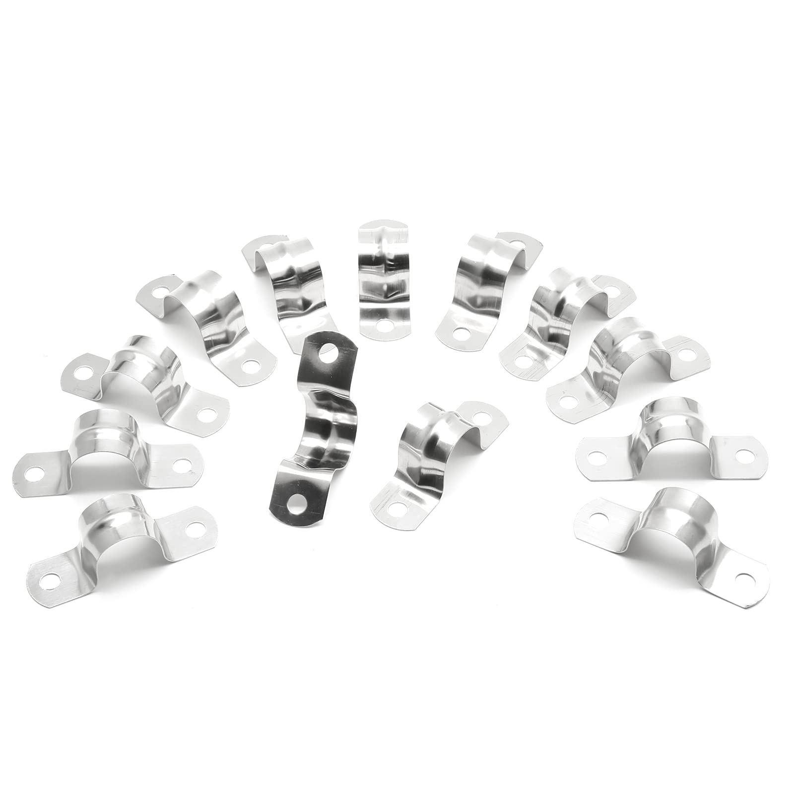 Snapklik.com : 20Pcs 5/8 Inch Stainless Steel Conduit Clamps, Two Hole ...