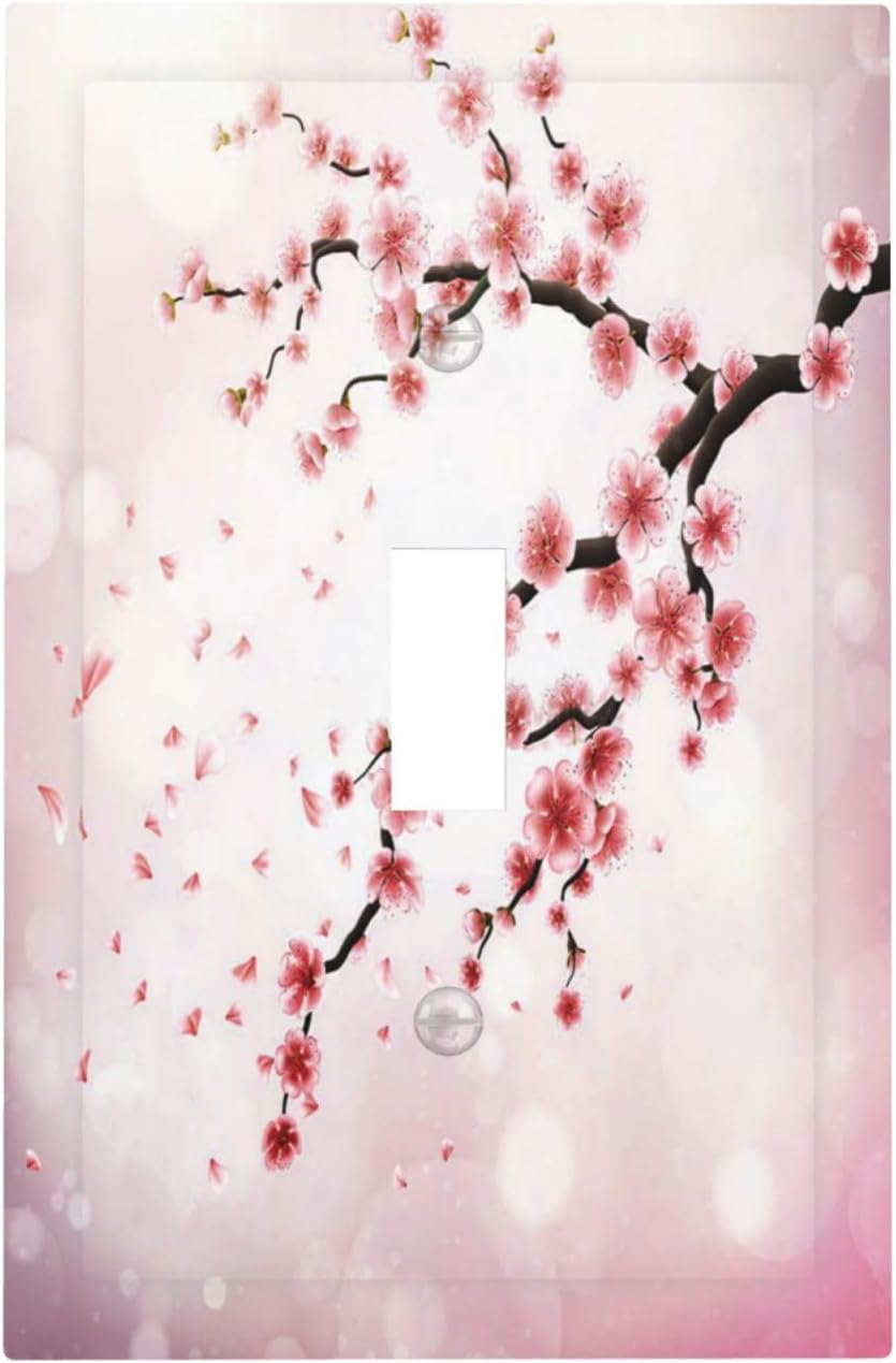 Japanese Cherry Blossom 1 Gang Light Switch Plate Anime Spring Plum Red ...
