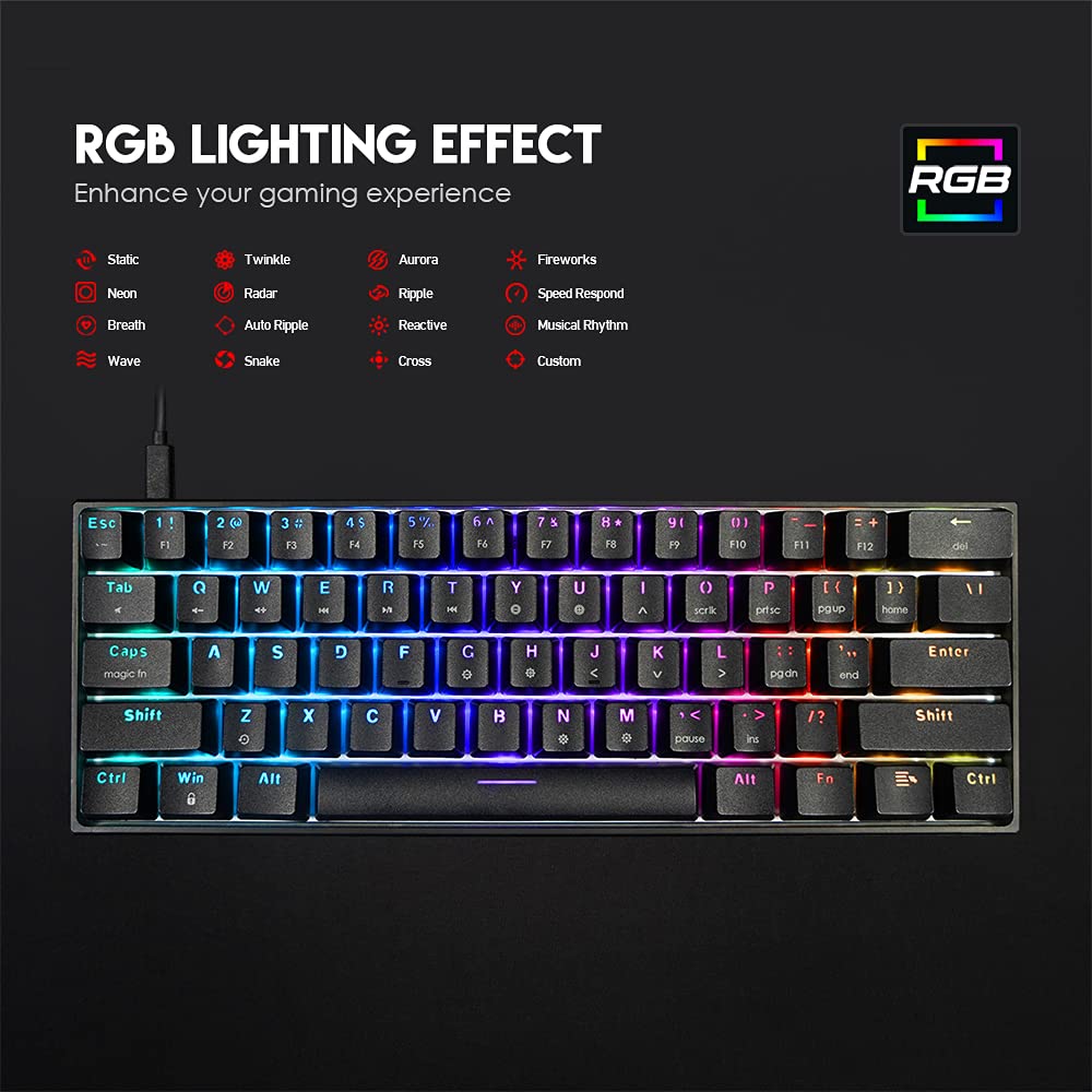 Snapklik.com : FANTECH MAXFIT61 RGB Wired 60% Mechanical Keyboard