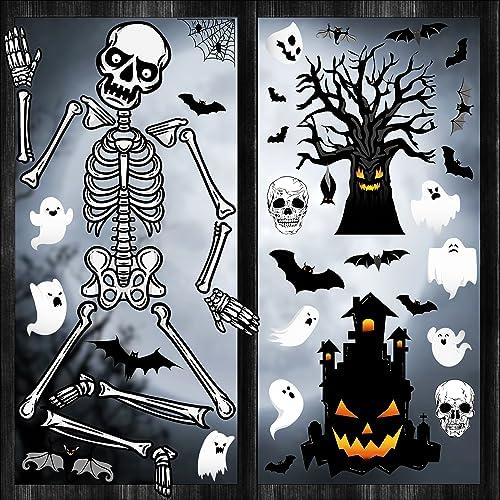 Amazon.com: LOKIPA Halloween Window Clings,8 Sheets Halloween Ghost ...