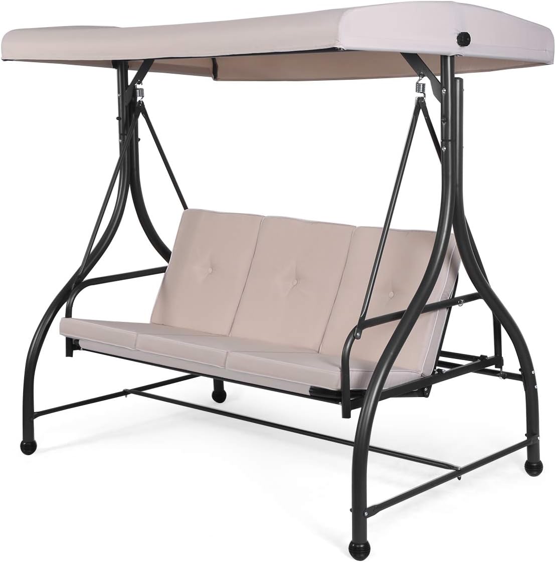 Luxury Heavy Duty Garden 3 Seater Swing Seat Hammock Bed Complete with ...