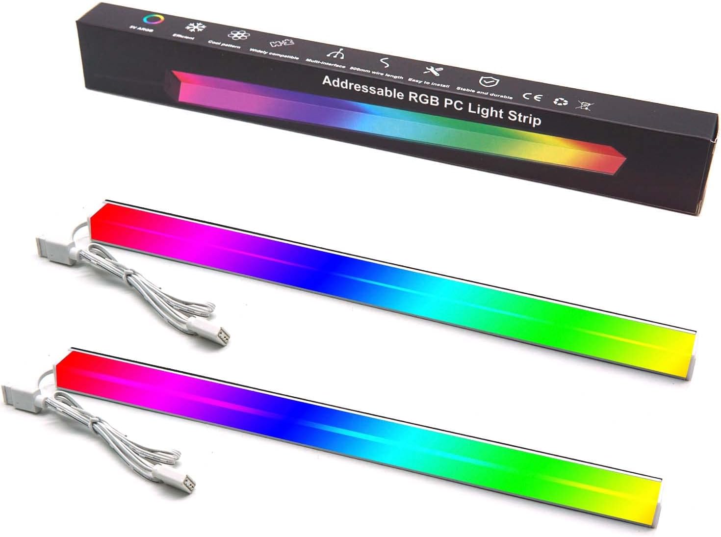 YSRSAI 30CM PC ARGB LED Streifen,38 Led Lichter 5V 3Pin Gaming Strip ...