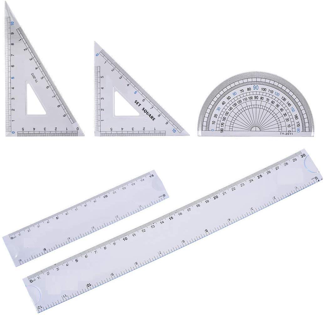 ISHARAA Triangle Ruler Square Set Protractor 15cm 6 Inch 30cm 12 Inch ...