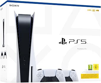 PlayStation 5 Console + 2 PS5 DualSense Wireless Controllers - White ...