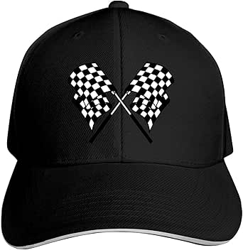 Race Car Flag Unisex Adjustable Baseball Casquette Hats Sandwich Cap ...