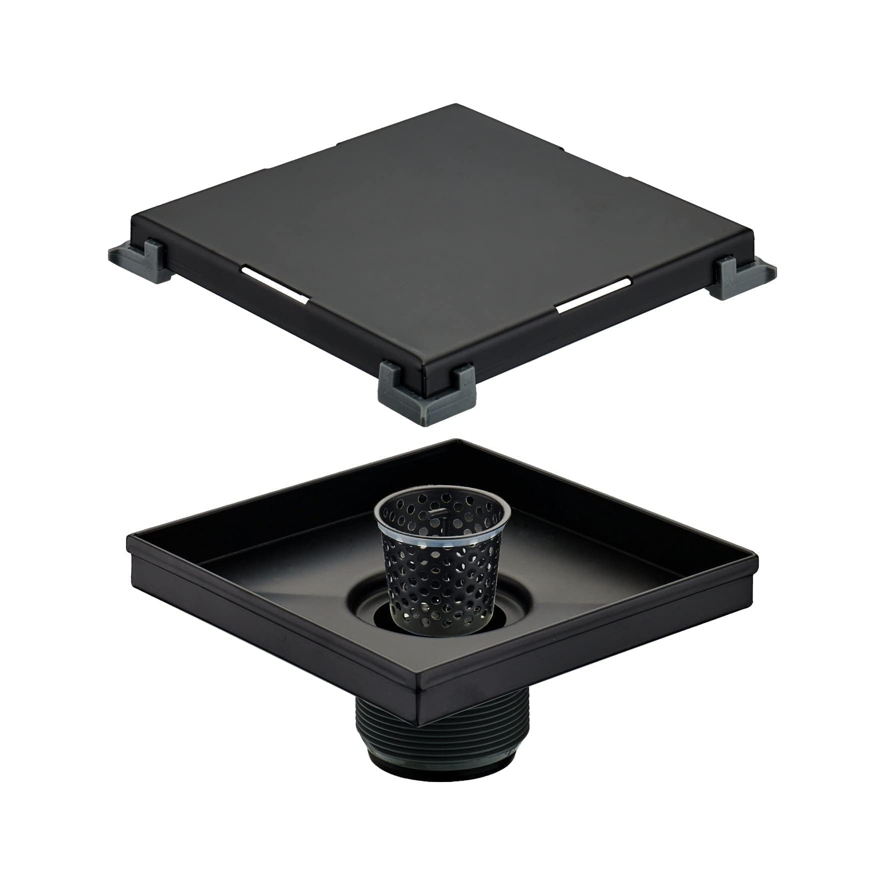 Snapklik.com : Matte Black Square Shower Drain, HIDROP SUS 304 ...