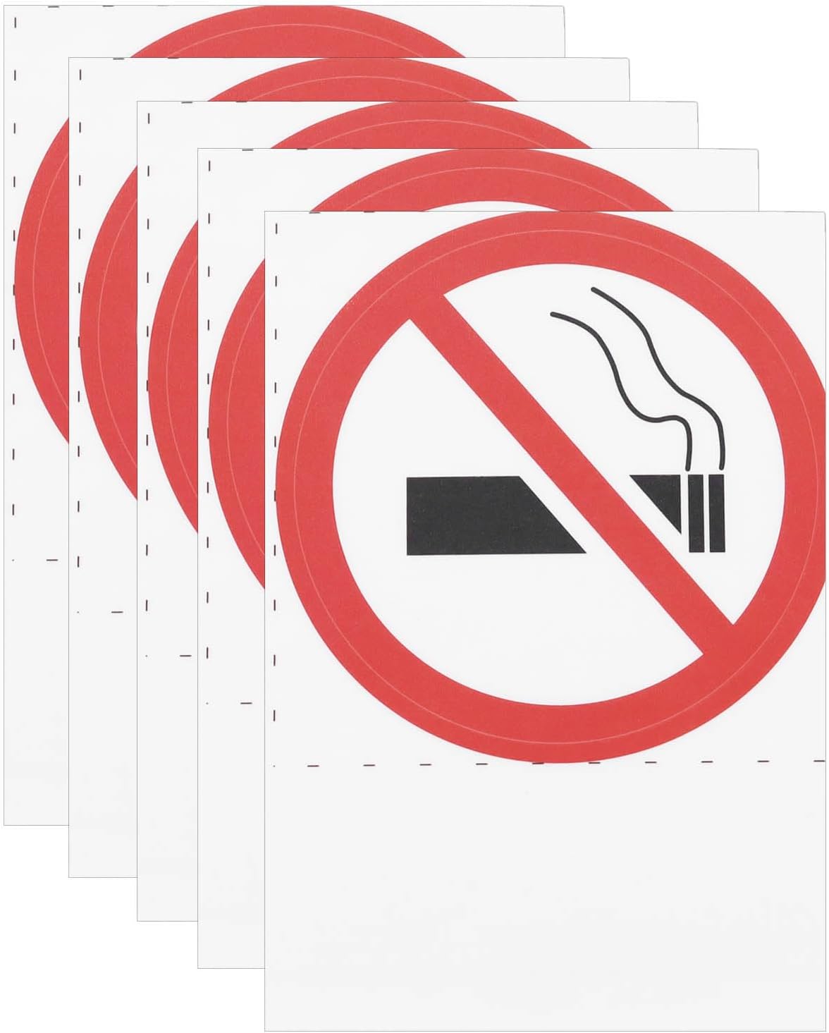 SING F LTD 50pcs No Smoking Circle Stickers 50 mm Waterproof Round No ...