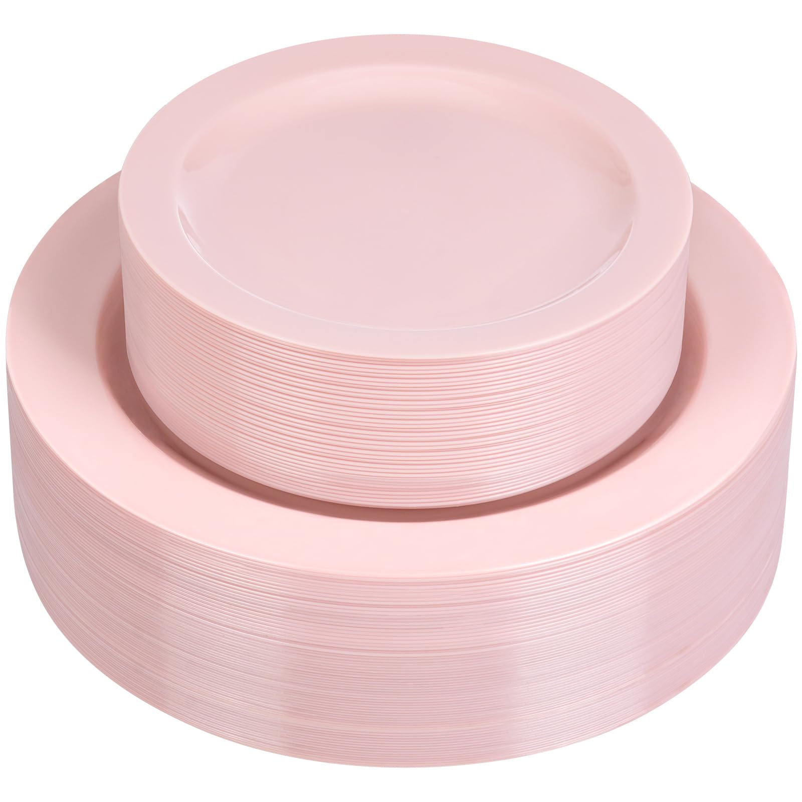 Amazon.com: Moretoes 100PCS Pink Plastic Plates Disposable 10inch ...