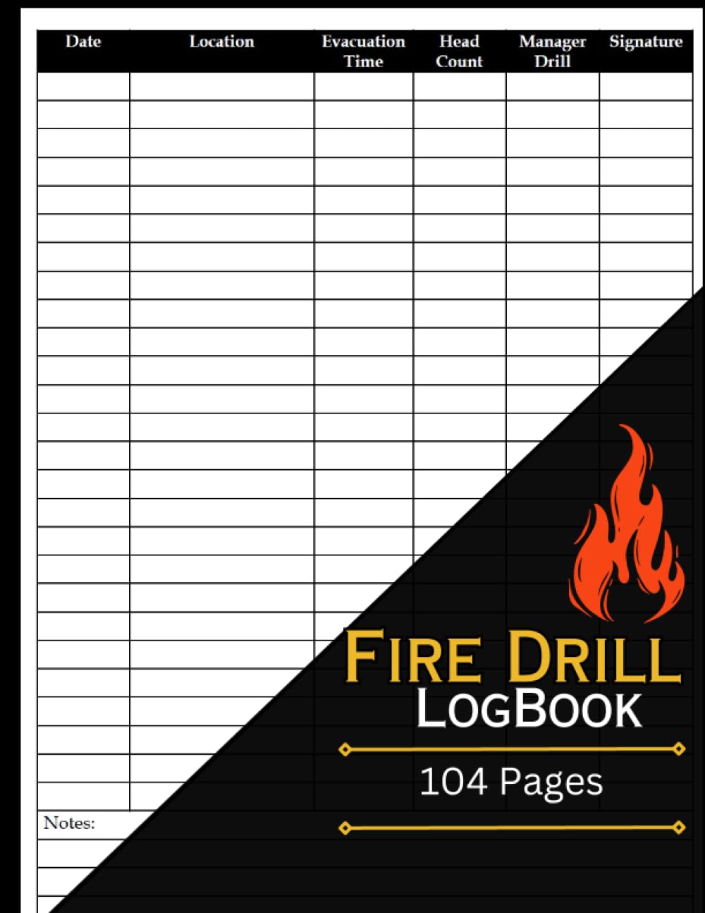 Fire Drill Log Book: Emergency Evacuation Drill Record Book, Suitable ...