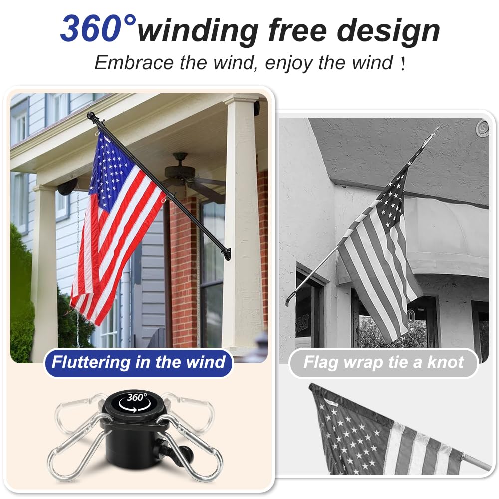 Snapklik.com : Ihomepark 6FT Flag PoleTangle Free Stainless Steel ...