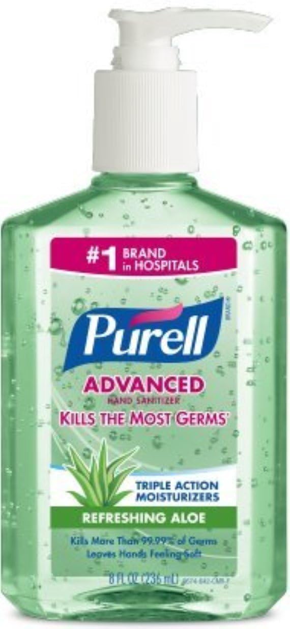 Amazon.com : Purell Hand Sanitizer with Aloe, 8 oz., Pack of 3 : Health ...