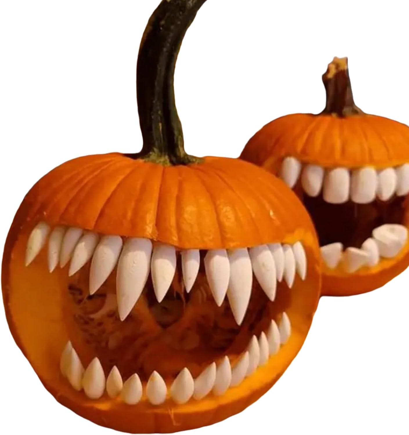 Amazon.com: Pumpkin Teeth Halloween Decor, Scary Jack-O'-Lantern Fangs ...