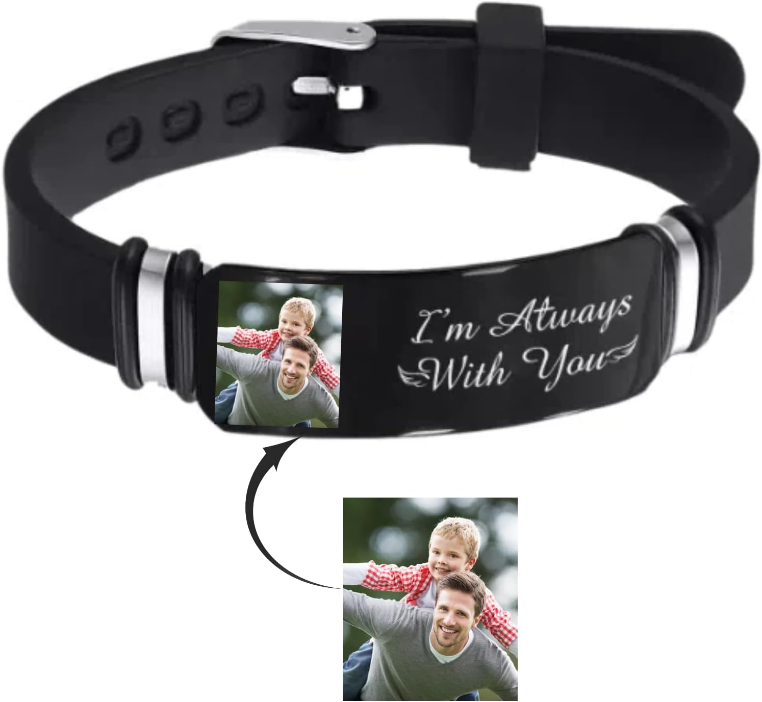 Amazon.com: Personalized Memorial Bracelet for Men Women Custom Picture ...