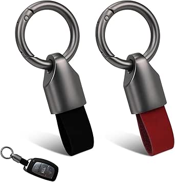 Rayibuir 2Pcs Car Key Chain Clip, Leather Multifunctional Keychain Car ...