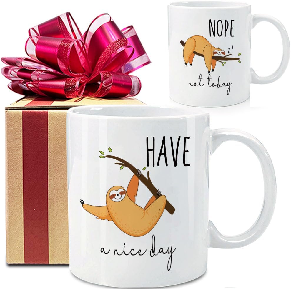 Amazon.com | Yalucky Novelty Sloth Coffee Mug, Cute Travel Tea Mug ...