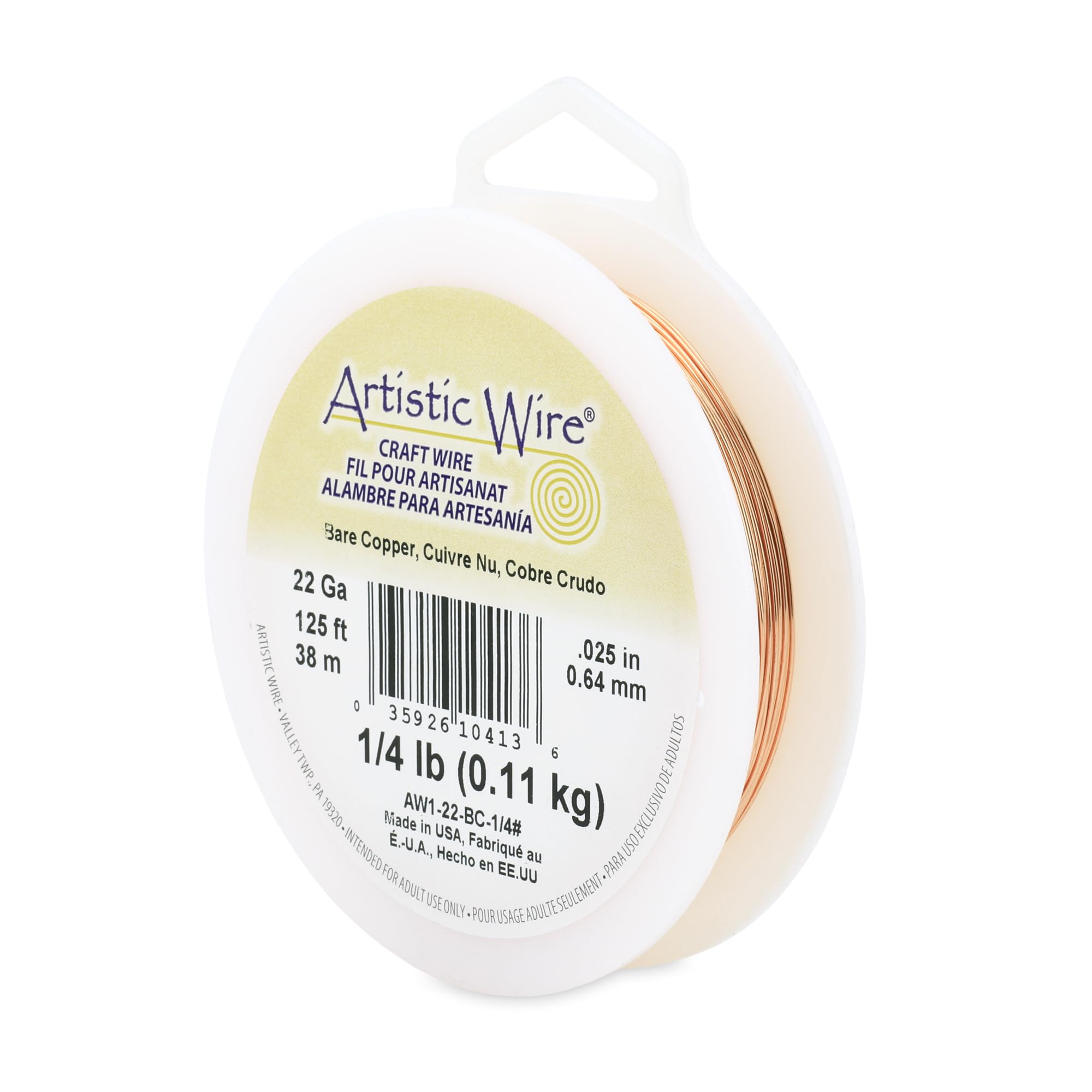 Snapklik.com : 22 Gauge Uncoated Bare Copper Craft Wire, 124 Ft
