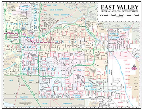 East Valley Arterial & Collector Streets Full-Size Standard Wall Map ...