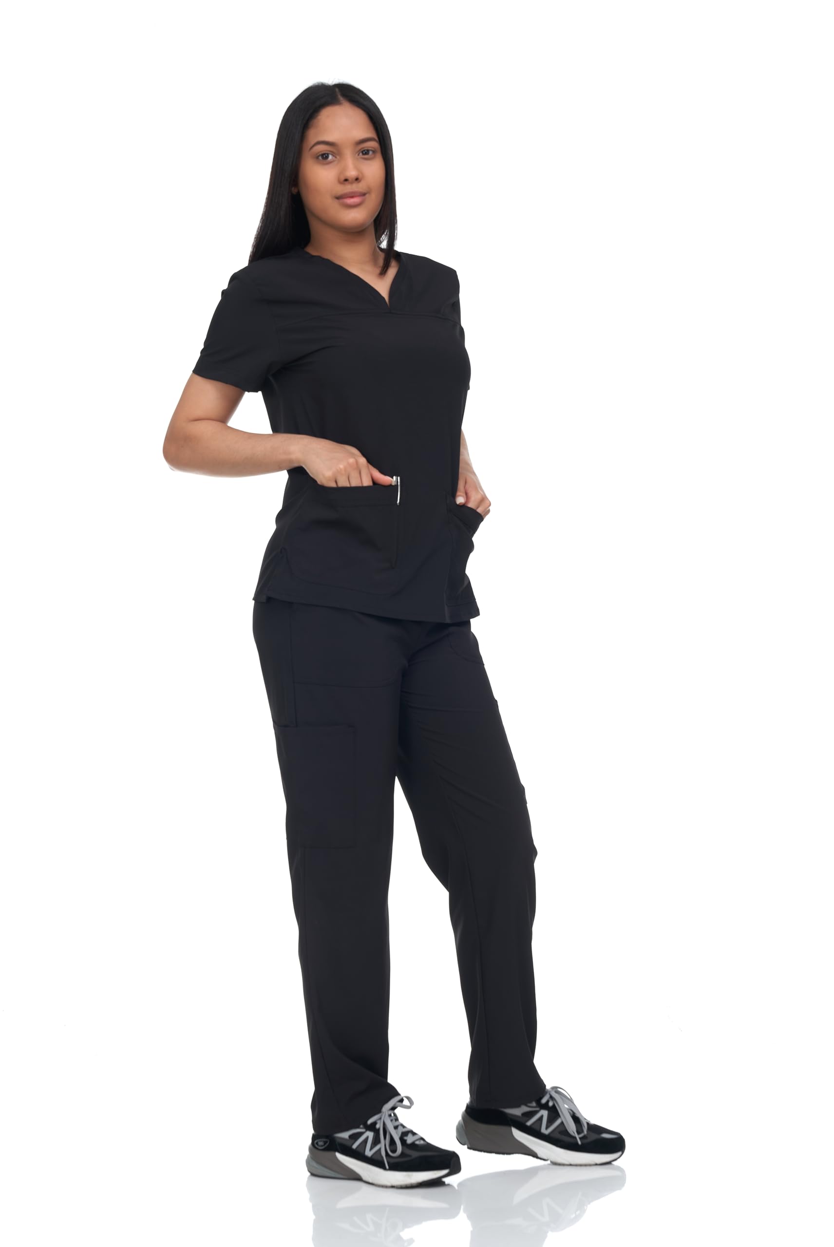 Amazon.com: Flex Core New York Scrub Set Top and Pants with 4 Pockets ...