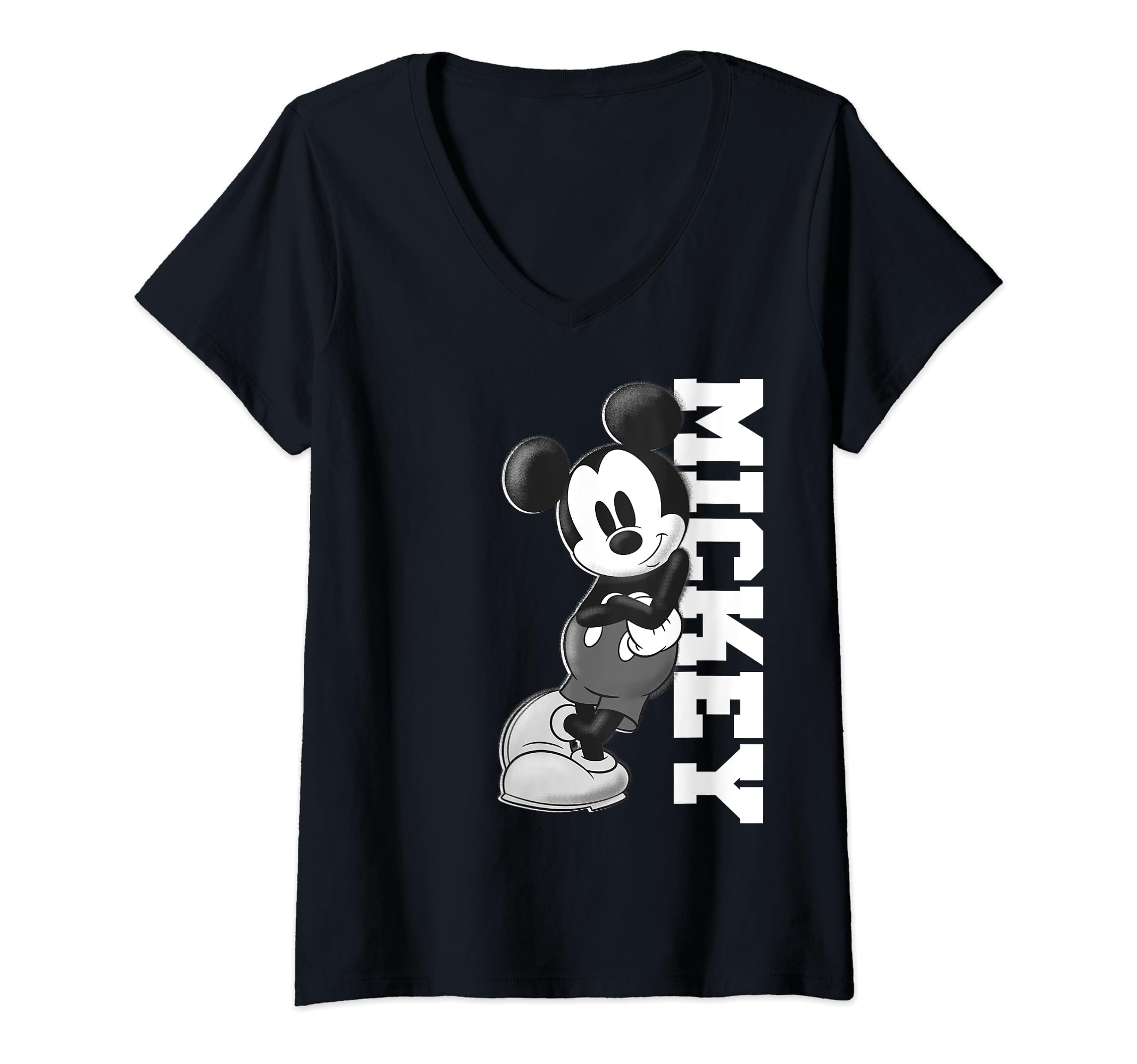 Amazon.com: Womens Disney Mickey And Friends Mickey Mouse Lean V-Neck T ...