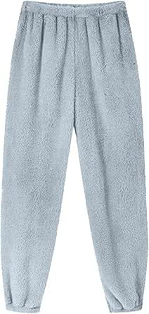 Amazon.com: Women Fuzzy Fleece Lounge Pants Winter Casual Warm Comfy ...