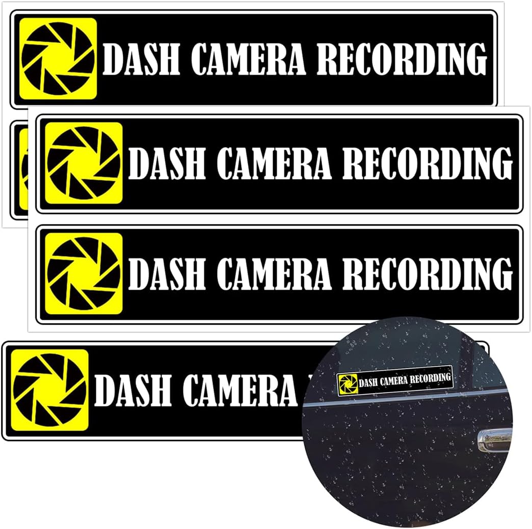 Amazon.com: Dash Camera Recording in Car Sticker 5x1 Inches in Car ...
