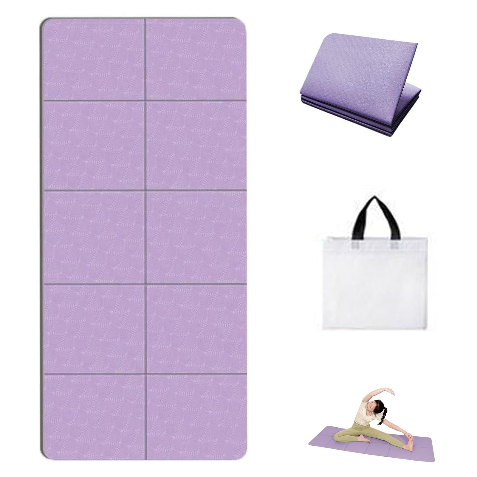 Yoga Mats for Women Foldable Workout Mat Double Sided Non-slip Fitness ...