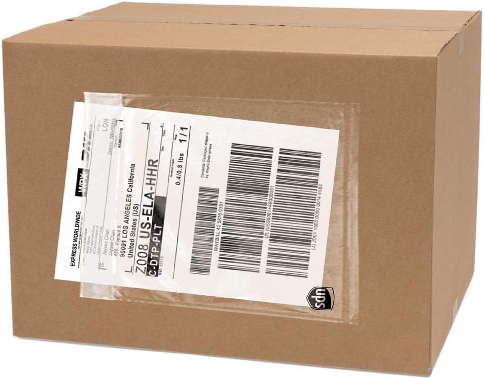 Amazon.com : 250 Pack UPS Label Pouches 6.5” x 10”| Packing List ...