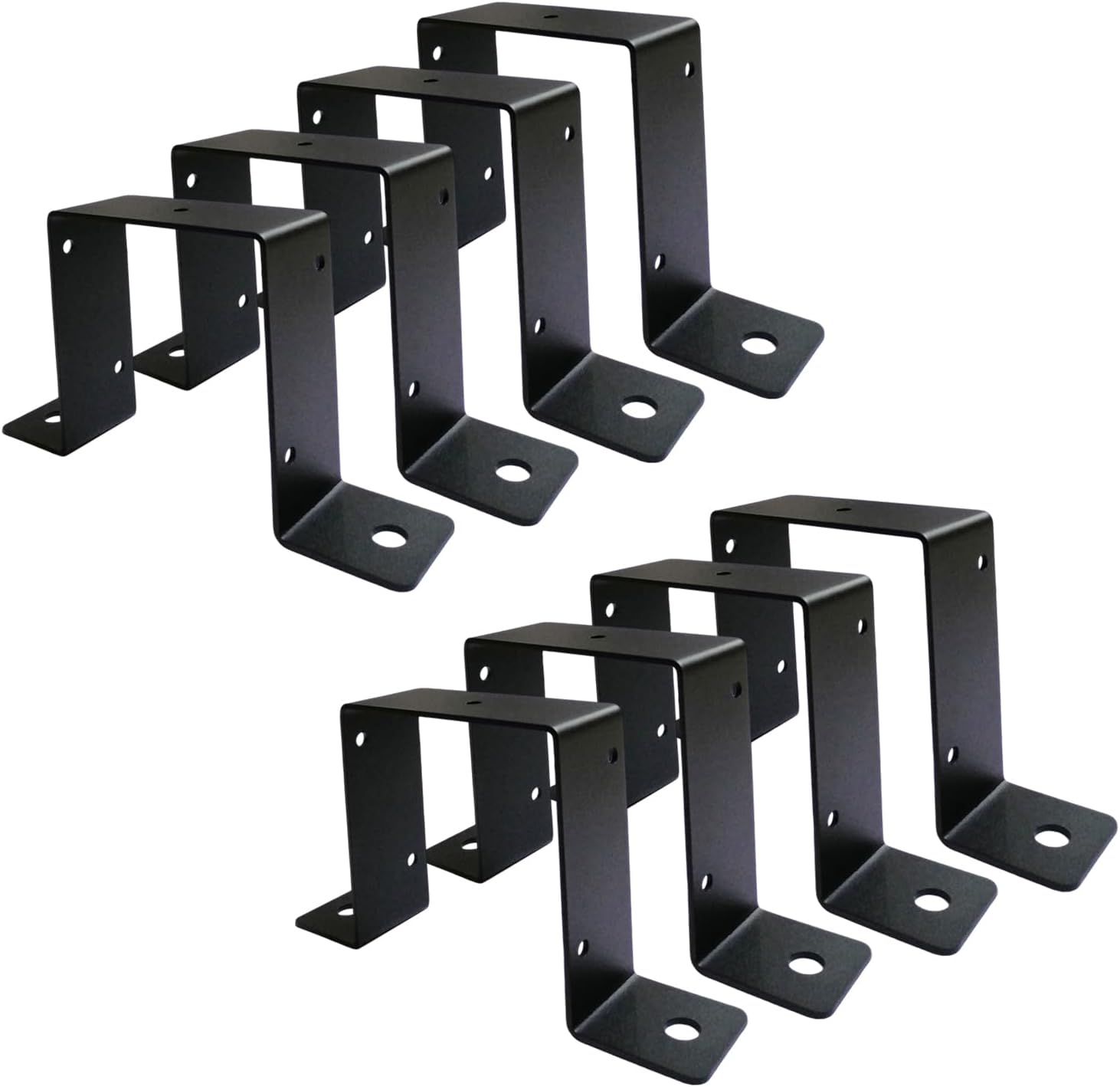 SRNETKJ 4x4 Black Strap Post Ties, Heavy Duty Wood Deck Fence Post Tie ...