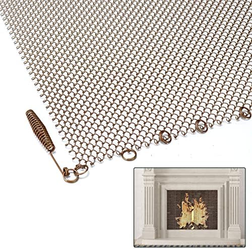 Amazon.com: Flehomo 18 × 24 Inch Fireplace Mesh Screen Curtain ...