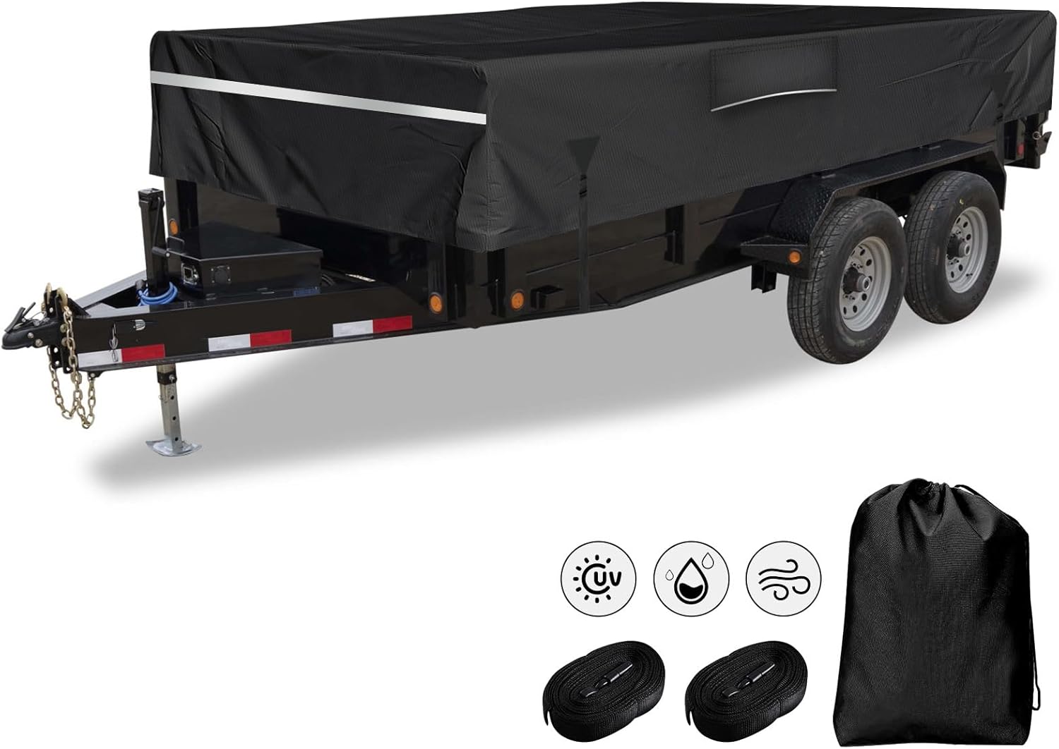 Amazon.com: Kistrba 7x12 600D Dump & Utility Trailer Cover, All-Weather ...