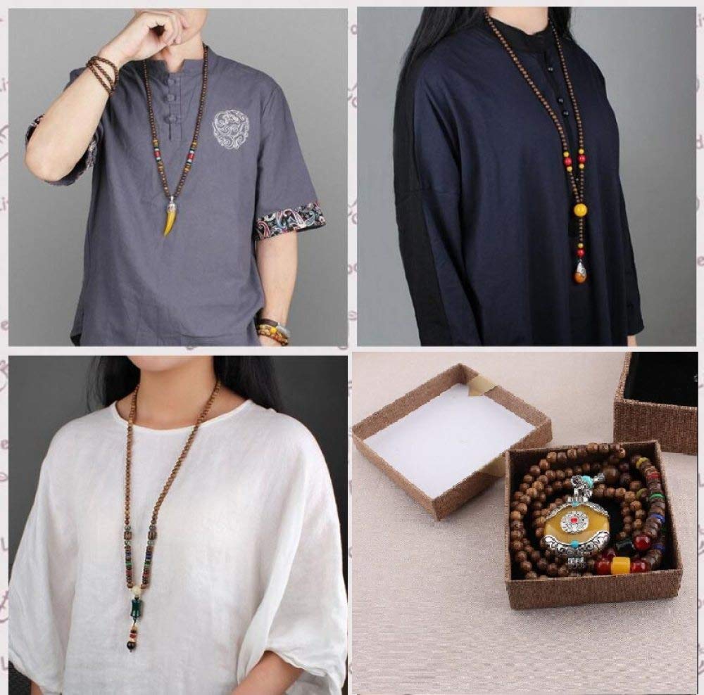 THTHT Vintage Hechos A Mano Collar Largo Suéter Cadena Tallado En Made...