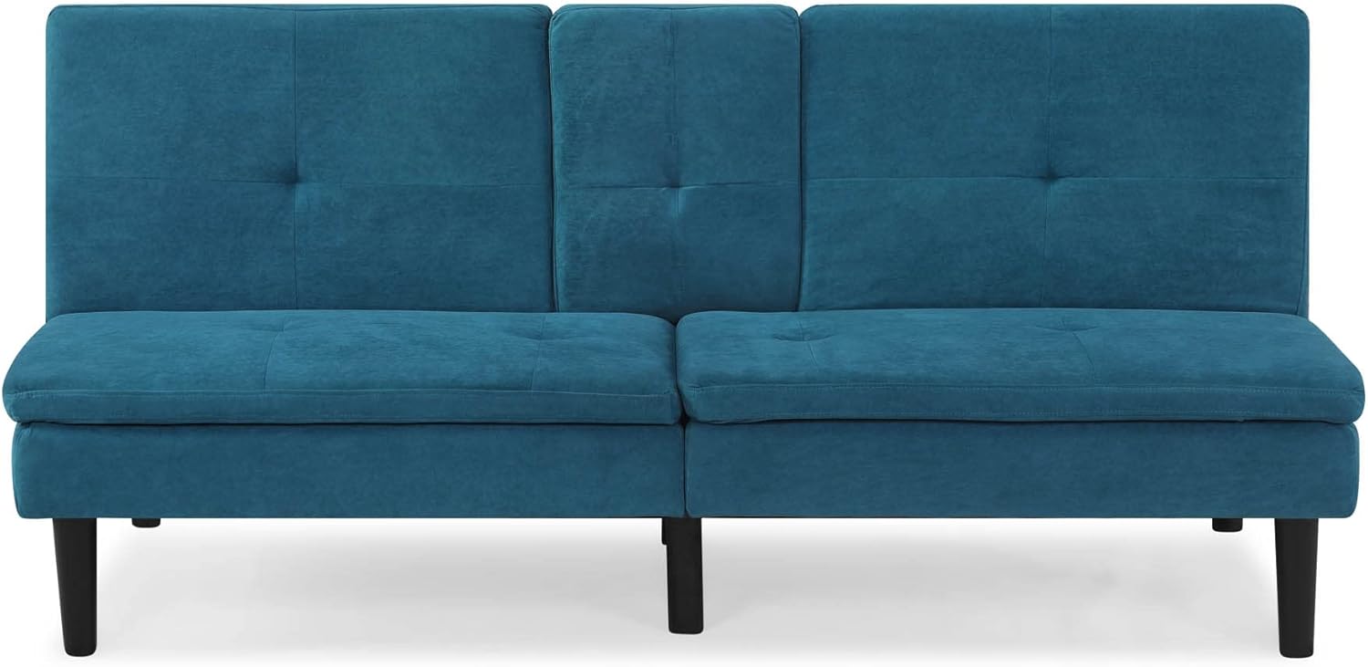 Amazon.com: Lifestyle Solutions Convertible Sofa, Teal : Home & Kitchen